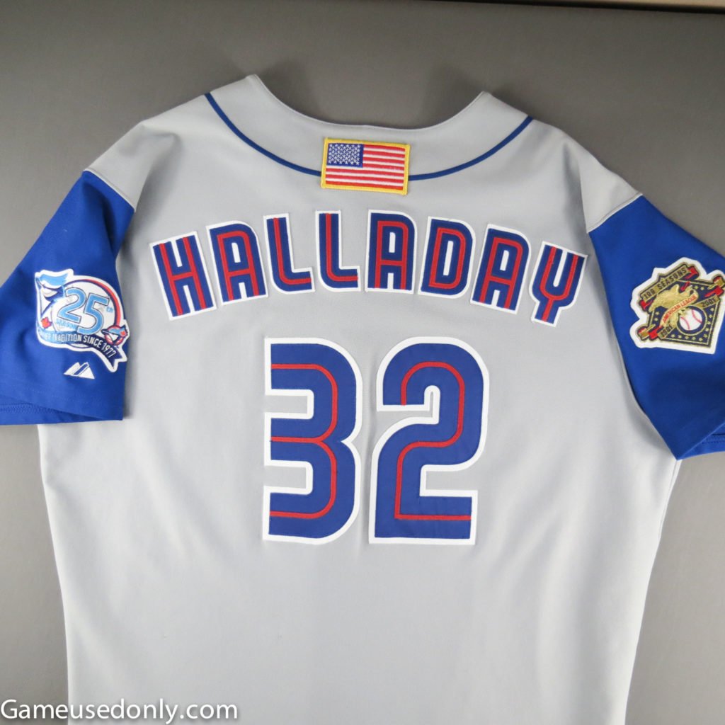Roy Halladay Used Blue Jays 2001 911 Jersey - Game Used Only