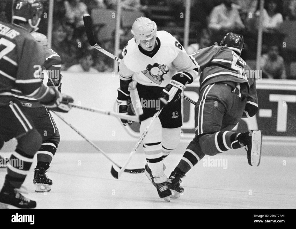 Mario Lemieux 1985 First Goal Of The Season Game Used Stick Photo ...